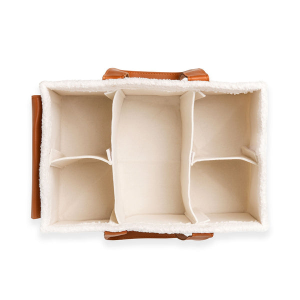 Ivory Teddy Nappy Caddy – Portable Baby Organiser - NICCI AND LU