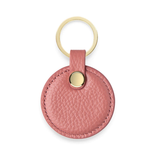 Circle Keyring - Pink Pebble Leather - NICCI AND LU